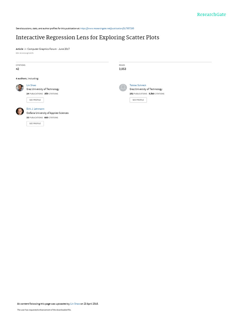 2017 - Interactive Regression Lens For Exploring Scatter Plots | PDF ...