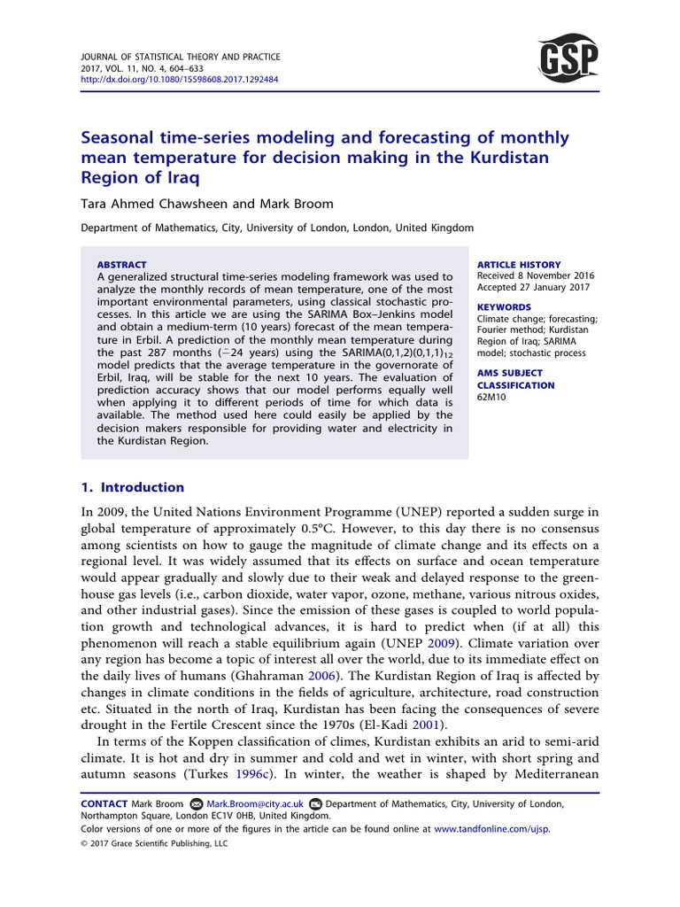 2017 Seasonal Time Series Modeling And Forecasting Of Monthly Pdf