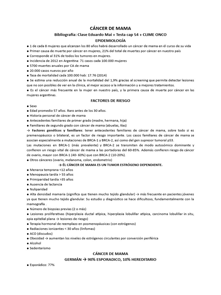CÁNCER DE MAMA - Documentos de Google | PDF | Cáncer | Cáncer de mama