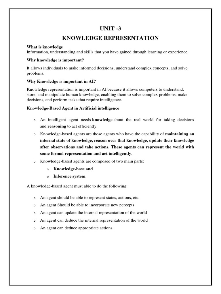 Unit 3 | PDF | First Order Logic | Knowledge Representation And Reasoning
