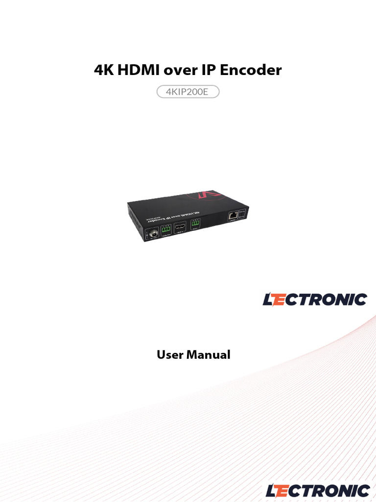 4K HDMI Encoder User Manual | PDF | Codec | I Pad