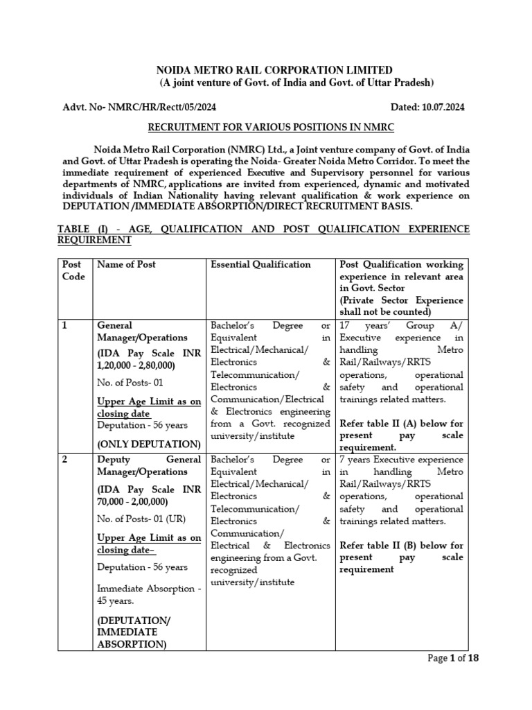 NMRC Recruitment 2024 For 57 Vacancies | PDF | Business