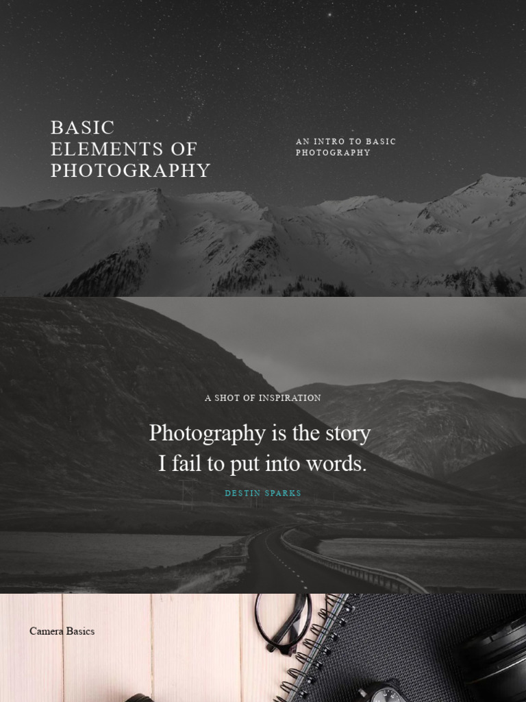 Basic Elements of Photography | PDF