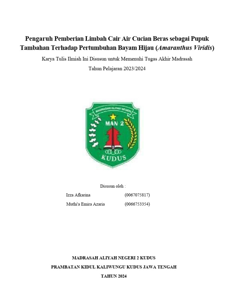 KTI Bayam 11docx | PDF | Griya & Taman | Kesehatan Holistik