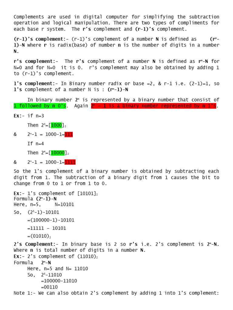 COMPLEMENTS-1 | Download Free PDF | Subtraction | Multiplication