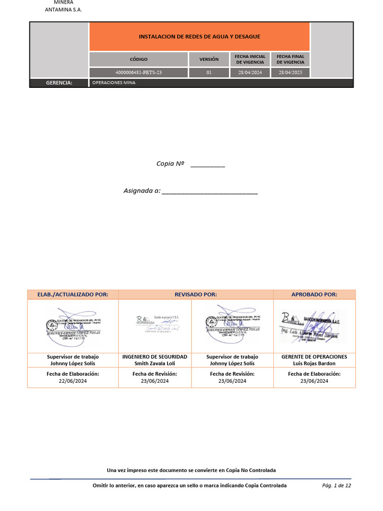 3.2 4000006759-Pets-23 Instalacion de Redes de Agua y Desague | PDF | Las condiciones de trabajo ...
