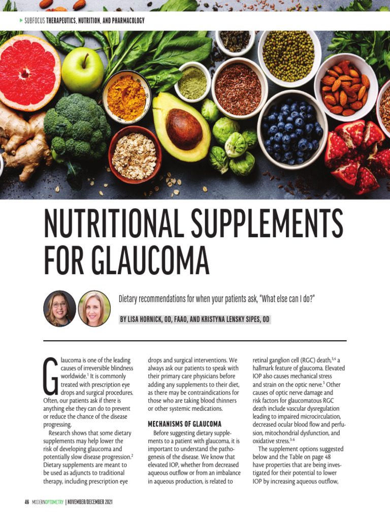Supplements For Glaucoma Short | PDF | Glaucoma | Dietary Supplements