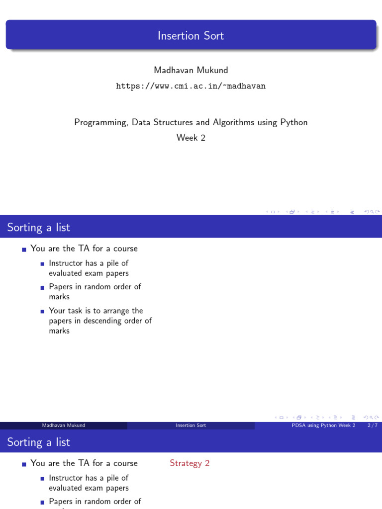 Lecture 2.6 - Inserting Sort | PDF | Computer Programming | Applied Mathematics