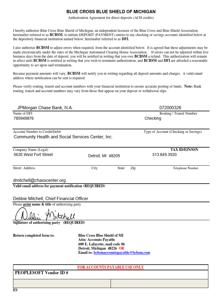 ACH+FORM | PDF | Deposit Account | Banks