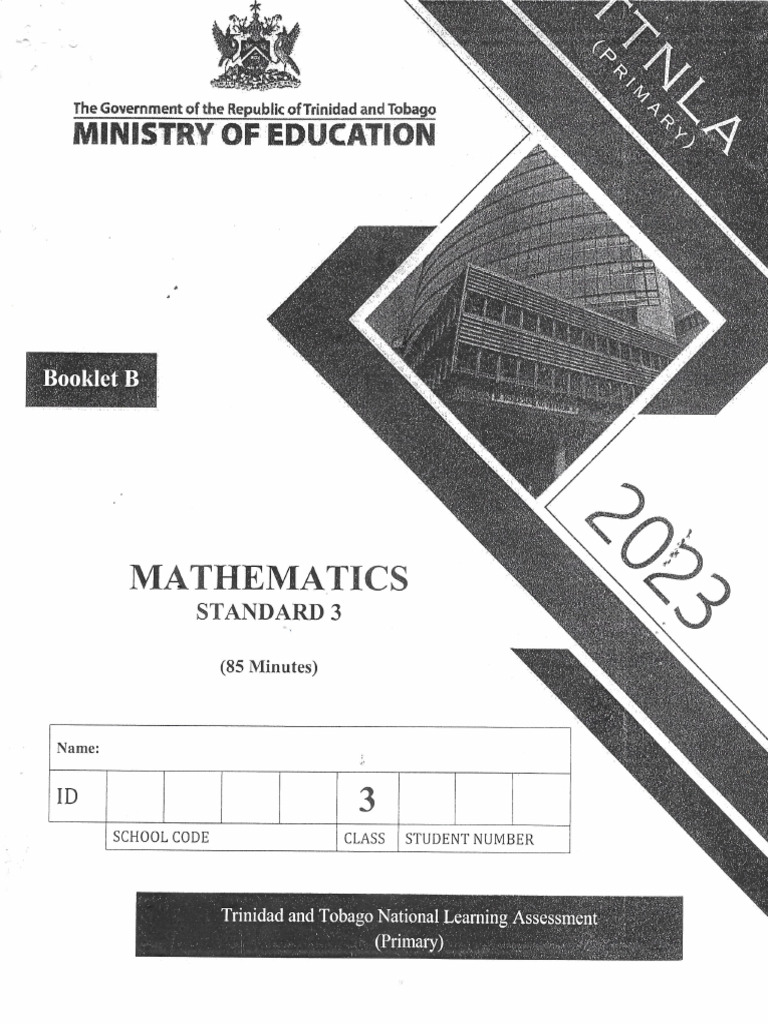 TTNLA STD 3 Mathematics 2023 Booklet B | PDF