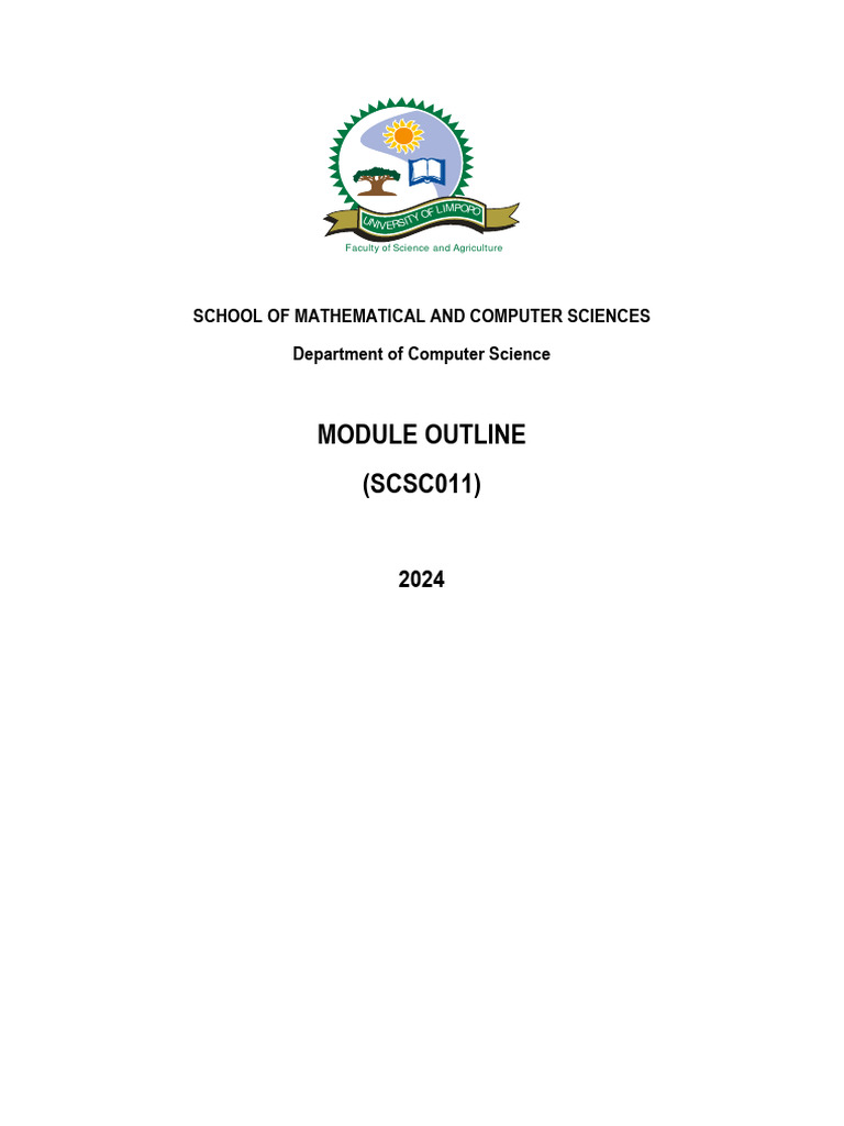 2024 Module Outline - SCSC011 | PDF | Computer Programming | Object Oriented Programming
