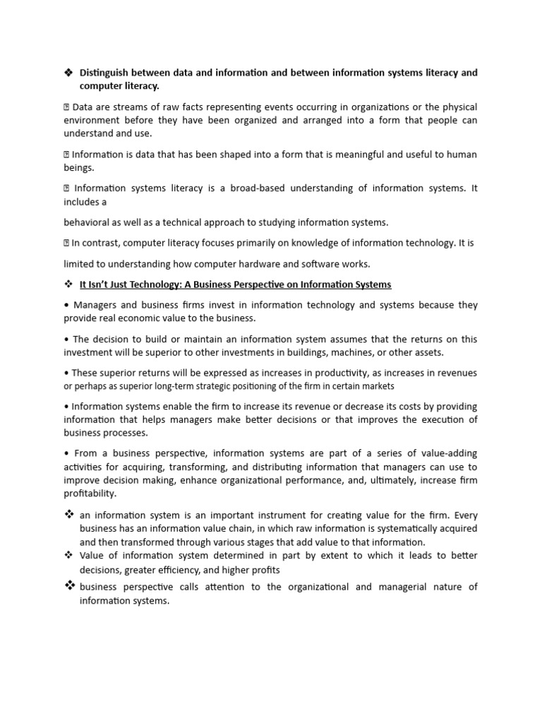 Distinguish Between Data and Information | PDF