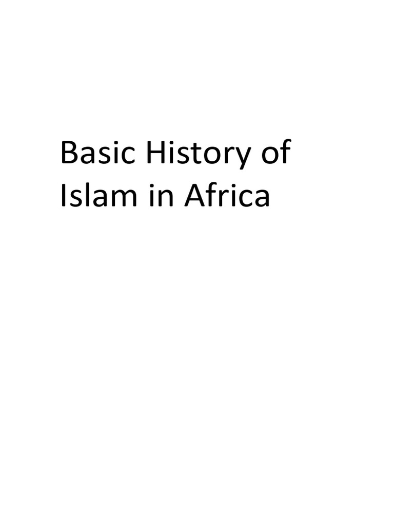 Basic History of Islam in Africa | PDF | Moors | North Africa
