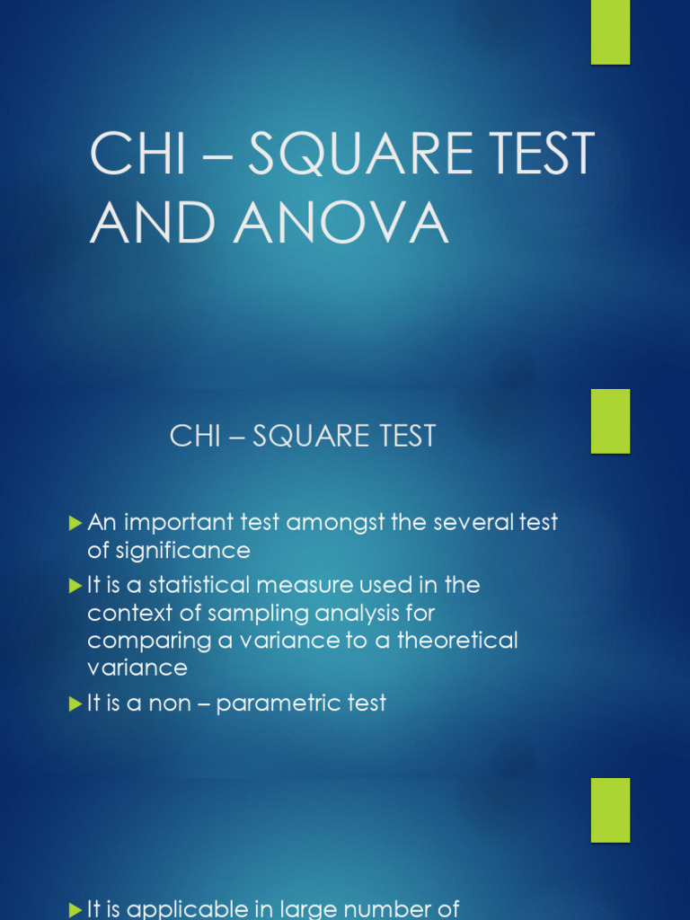 Chi Square Test and Anova | PDF | Analysis Of Variance | Variance