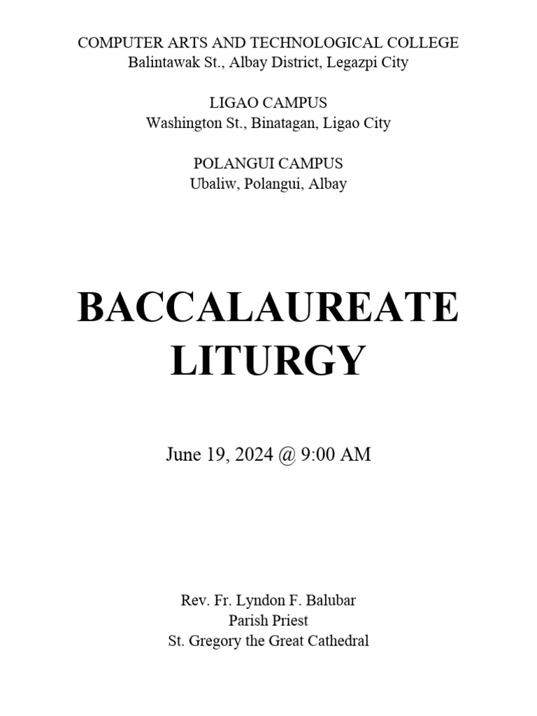 Computer Arts and Technological College | PDF | Lord's Prayer | Glory ...