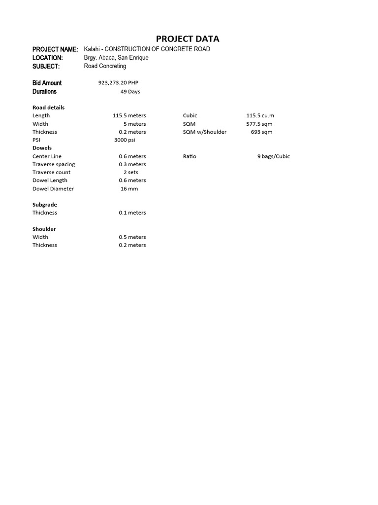 Abaca San Enrique One Bagger Mixer Revised | PDF | Concrete | Personal ...