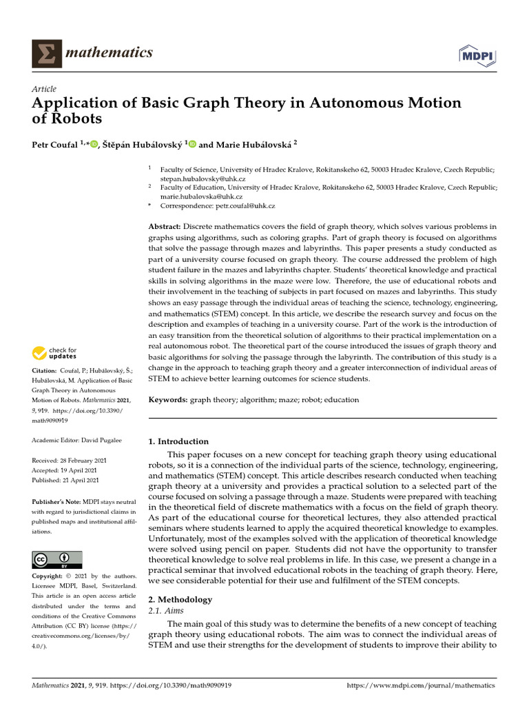 Application of Basic Graph Theory in Autonomous Mo | PDF | Maze