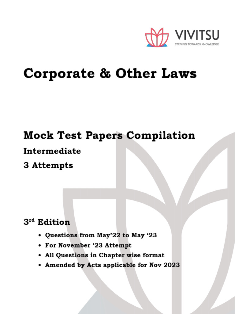 1703155061inter Law MTP (May 22 To May23) | PDF | Securities (Finance) | Stocks