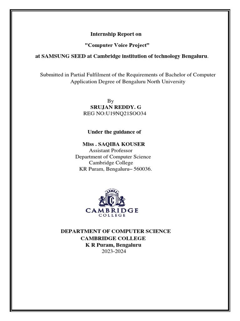 Sr Internship | PDF | Speech Recognition | Citation