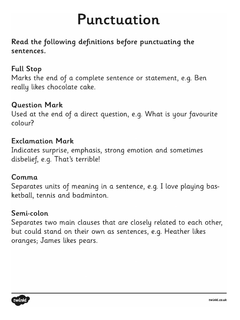 Punctuation-worksheets-with-answers | PDF