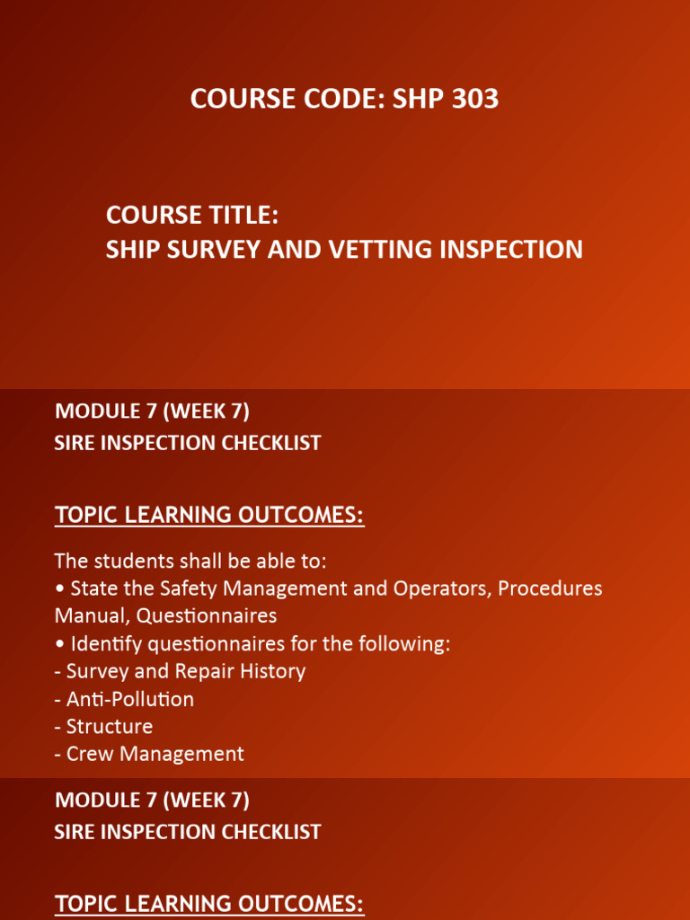 Week 7 SHP 303 | PDF | Shipping