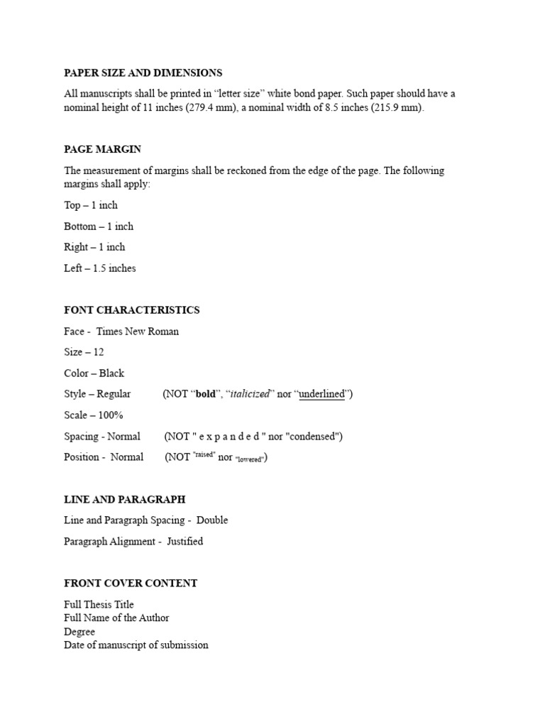 Thesis Formatting Guidelines | PDF | Art