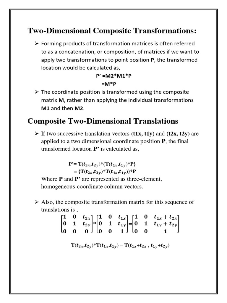 2D Composite Transformation | PDF | 2 D Computer Graphics | Matrix ... 2D Composite Transformation | PDF | 2 D Computer Graphics | Matrix ...