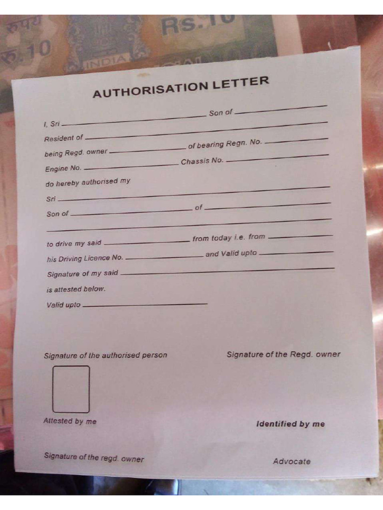 Autorization Letter To Drive Vehicle - Blank Format | PDF