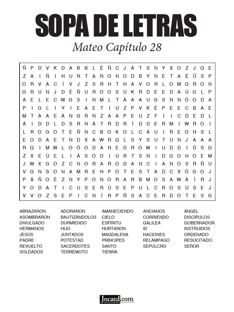 Mateo 28 Sopa de Letras-1 | PDF
