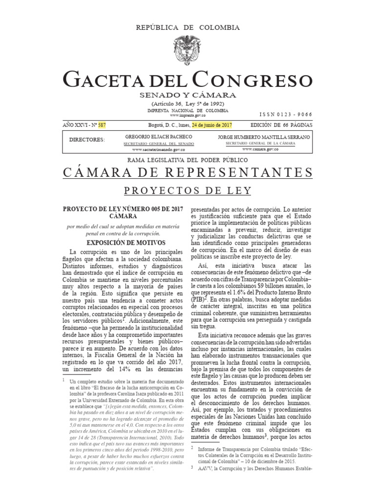 Exposicion de Motivos Ley | PDF | Castigos | Corrupción política
