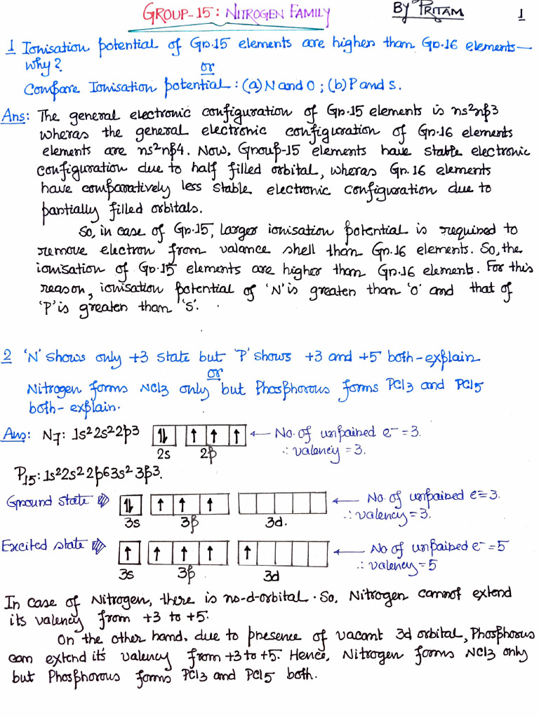 Nitrogen Family: Properties and Trends | PDF | Chemical Compounds ...