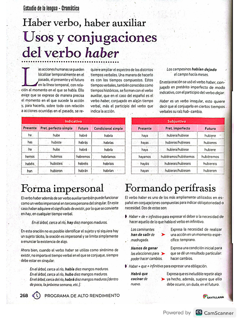 Conjugación Verbo Haber | PDF