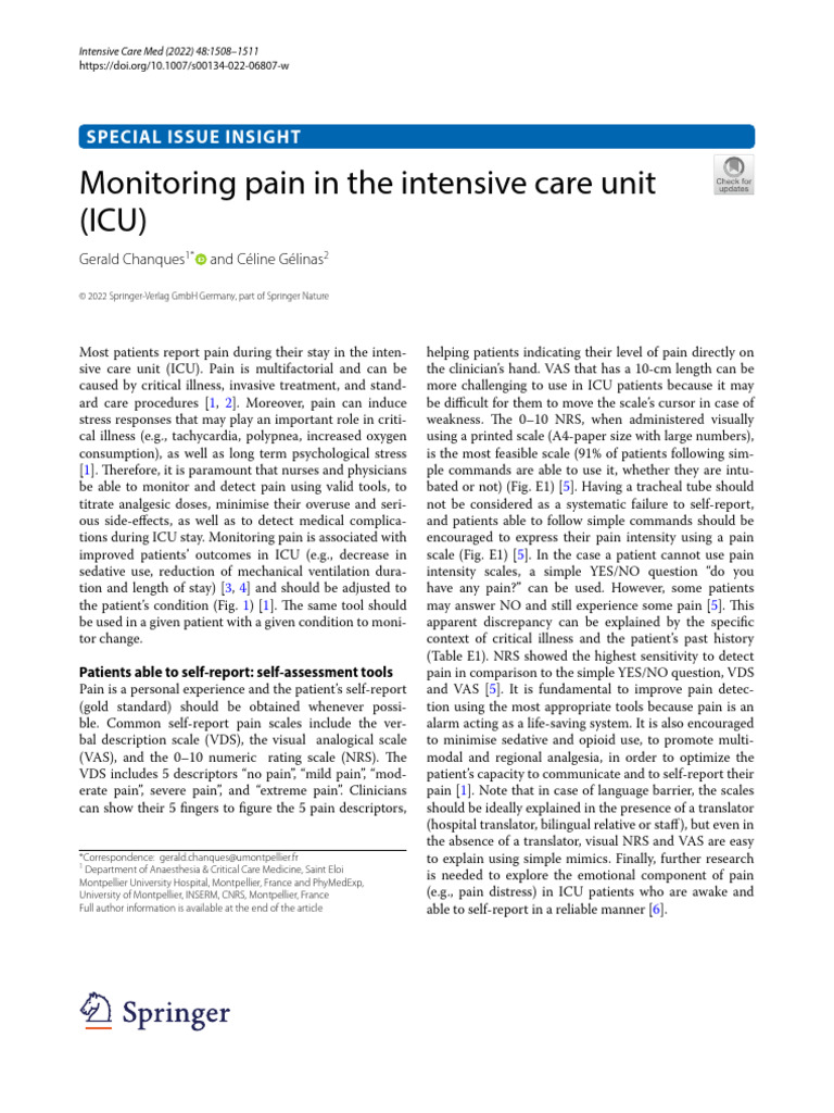 Pain | PDF | Intensive Care Unit | Pain