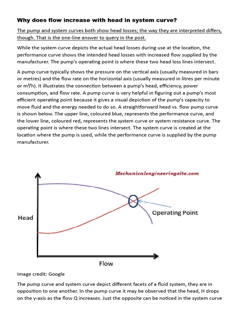 Why Does Flow Increase With Head in System Curve of Pumps | PDF | Pump ... Why Does Flow Increase With Head in System Curve of Pumps | PDF | Pump ...