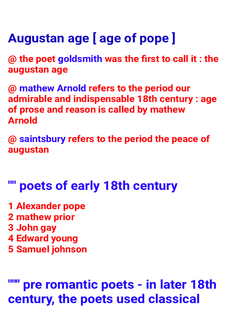 Augustan Age | PDF | Alexander Pope | Samuel Johnson