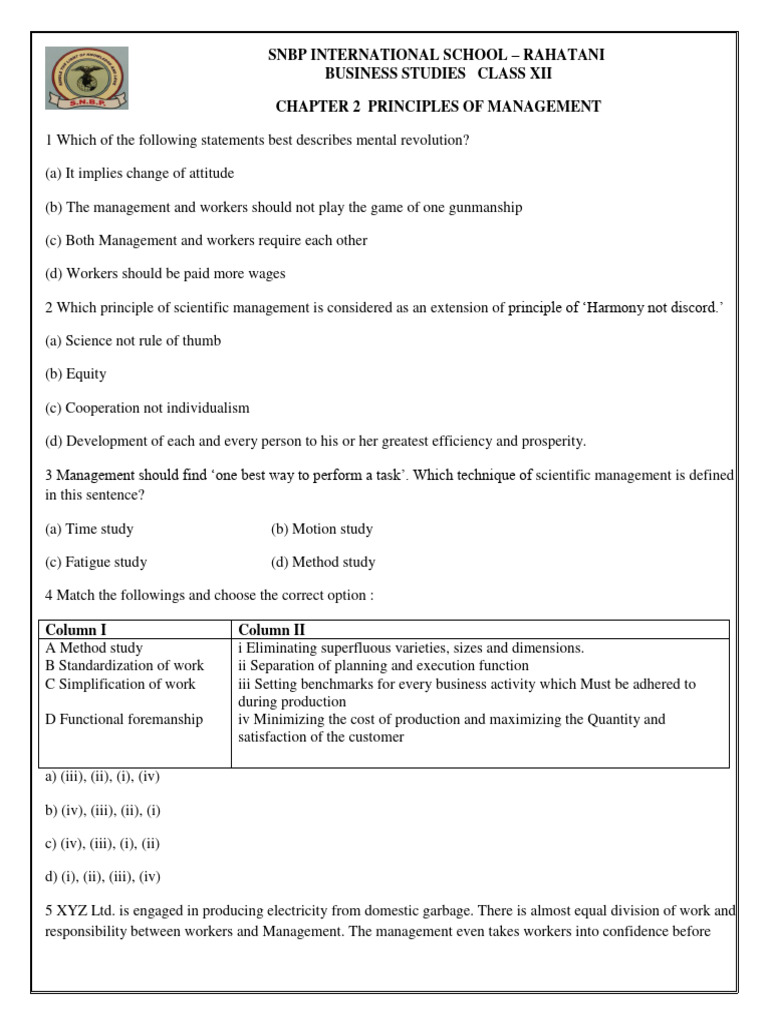 CHAPTER 2 Principles of Management | PDF | Business | Economies