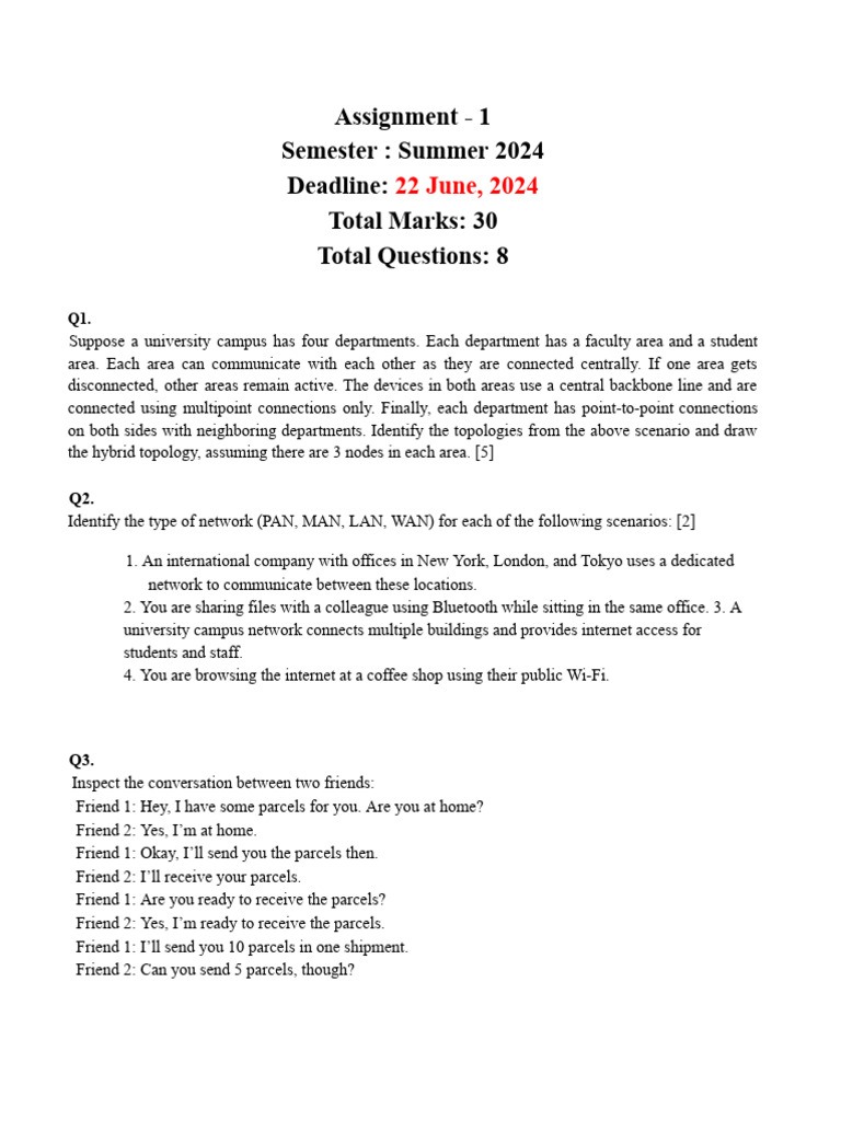 CSE320 - Summer24 - Assignment 1 (DBS) | PDF | Computer Network | Network Topology