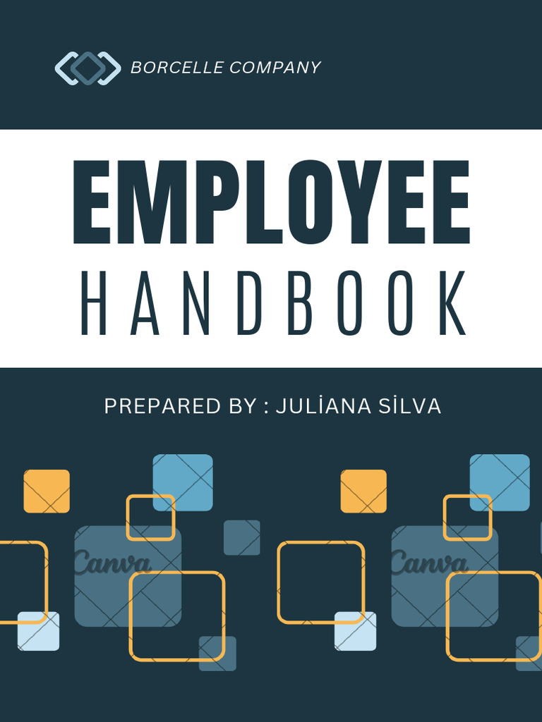 Navy White Modern Professional Employee Handbook Booklet | PDF