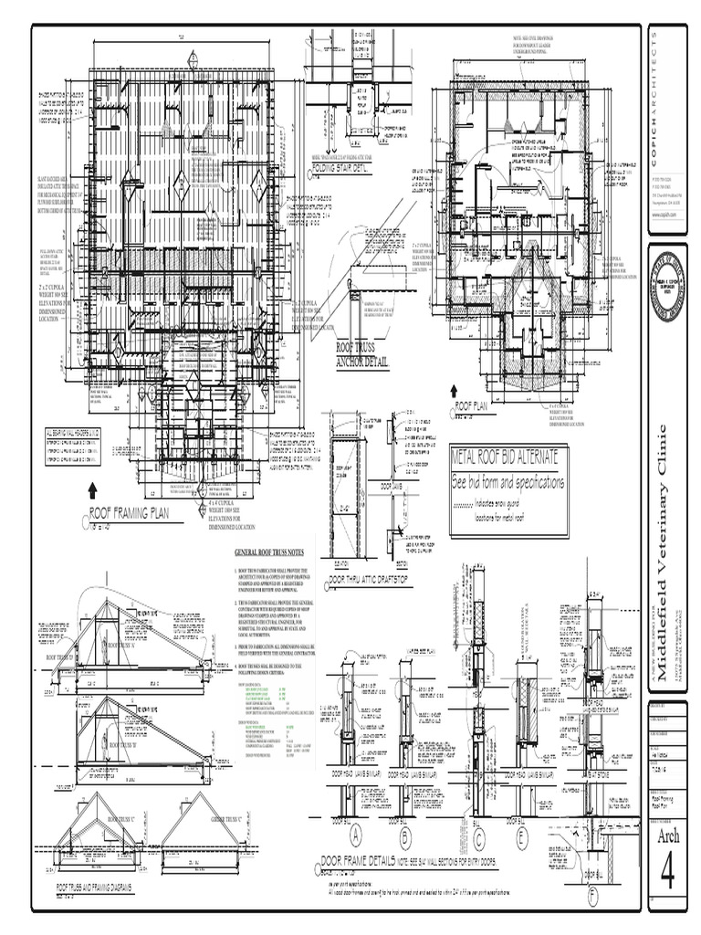 004 Arch 4 Roof Framing Plan | PDF | Framing (Construction) | Civil ...