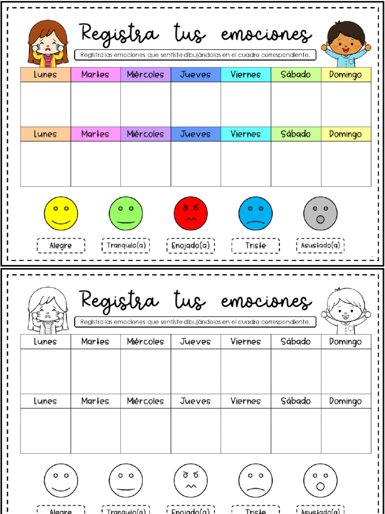 EA#1 S1Recursos - Calendario Emociones | PDF