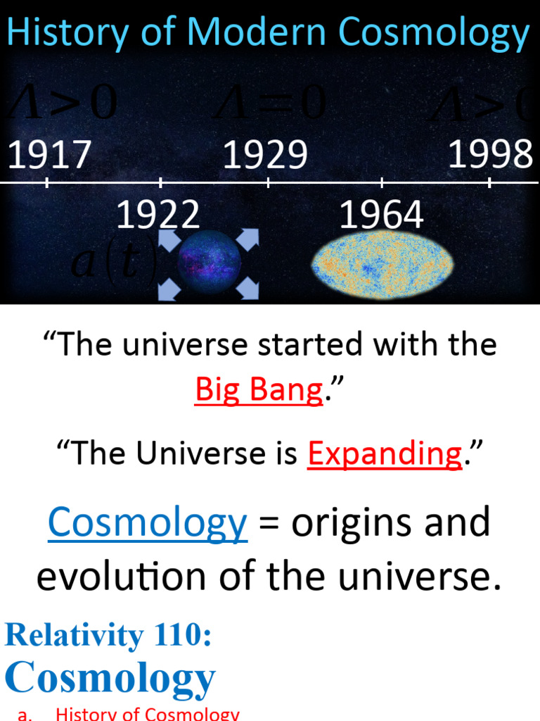 Relativity110a History of Cosmology | PDF | General Relativity | Universe