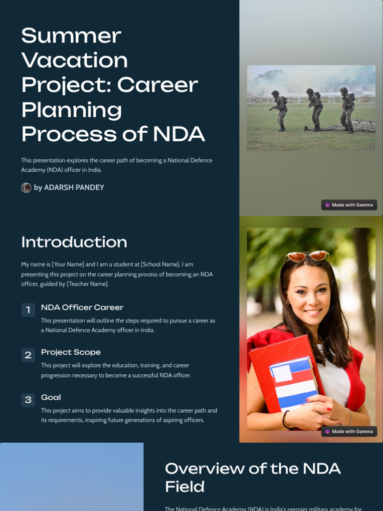 Summer Vacation Project Career Planning Process of NDA | PDF | Military