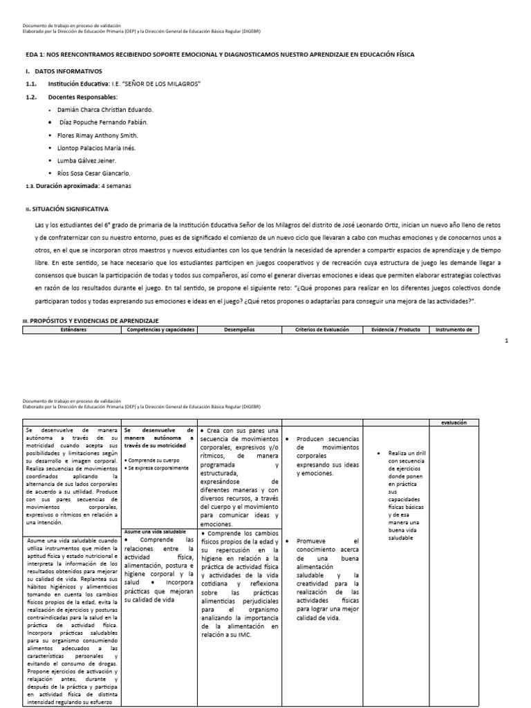 Eda Planificación Pdf Aprendizaje Educación Primaria