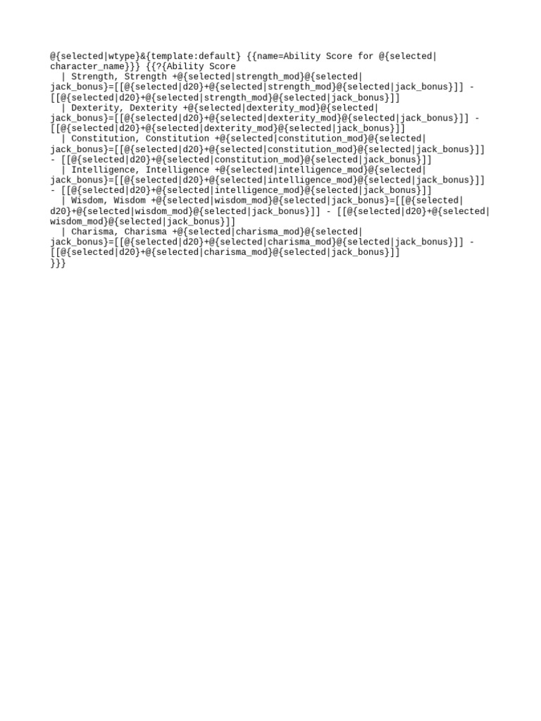 Roll Ability Check Select | PDF
