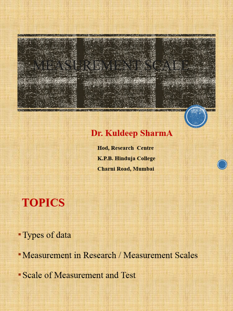 Scale of Measurement | Download Free PDF | Level Of Measurement | Categorical Variable