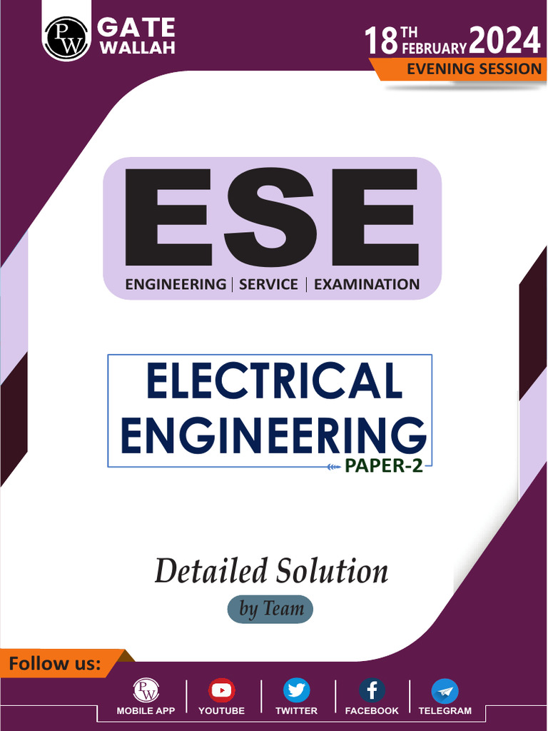 ESE - (Paper-II) - Electrical Engineering - FINAL | PDF | Rectifier ...