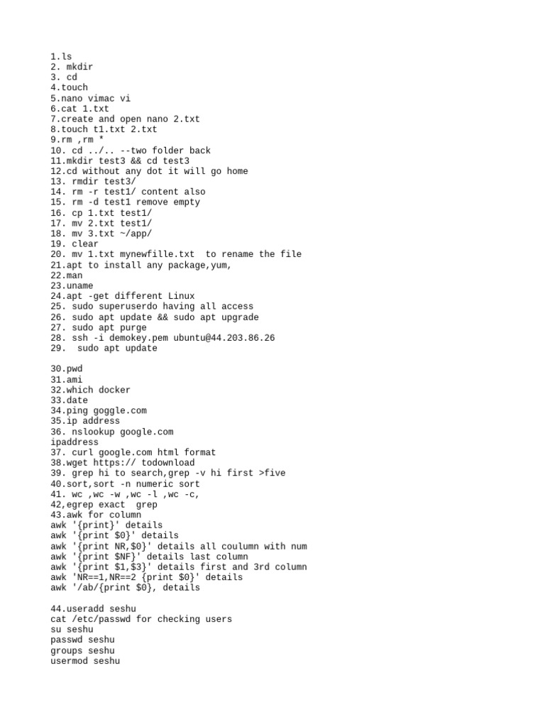 linux commands | PDF | Unix Software | Computing linux commands | PDF | Unix Software | Computing