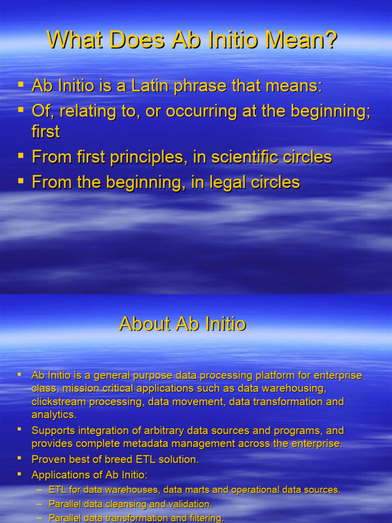 Ab Initio Training | PDF | Parameter (Computer Programming) | Databases
