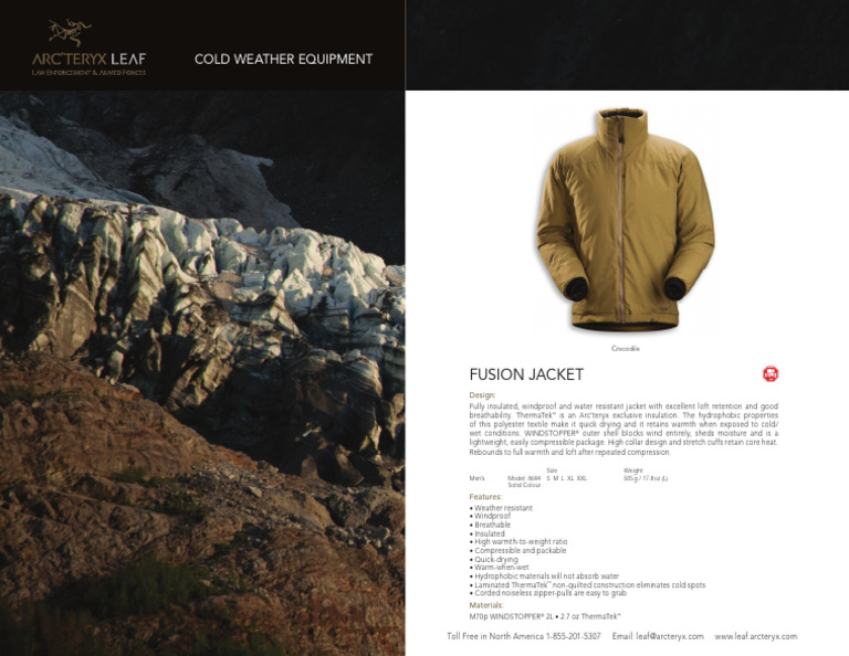 Arcteryx_Leaf_Fusion_Jacket_Fact_Sheet | PDF