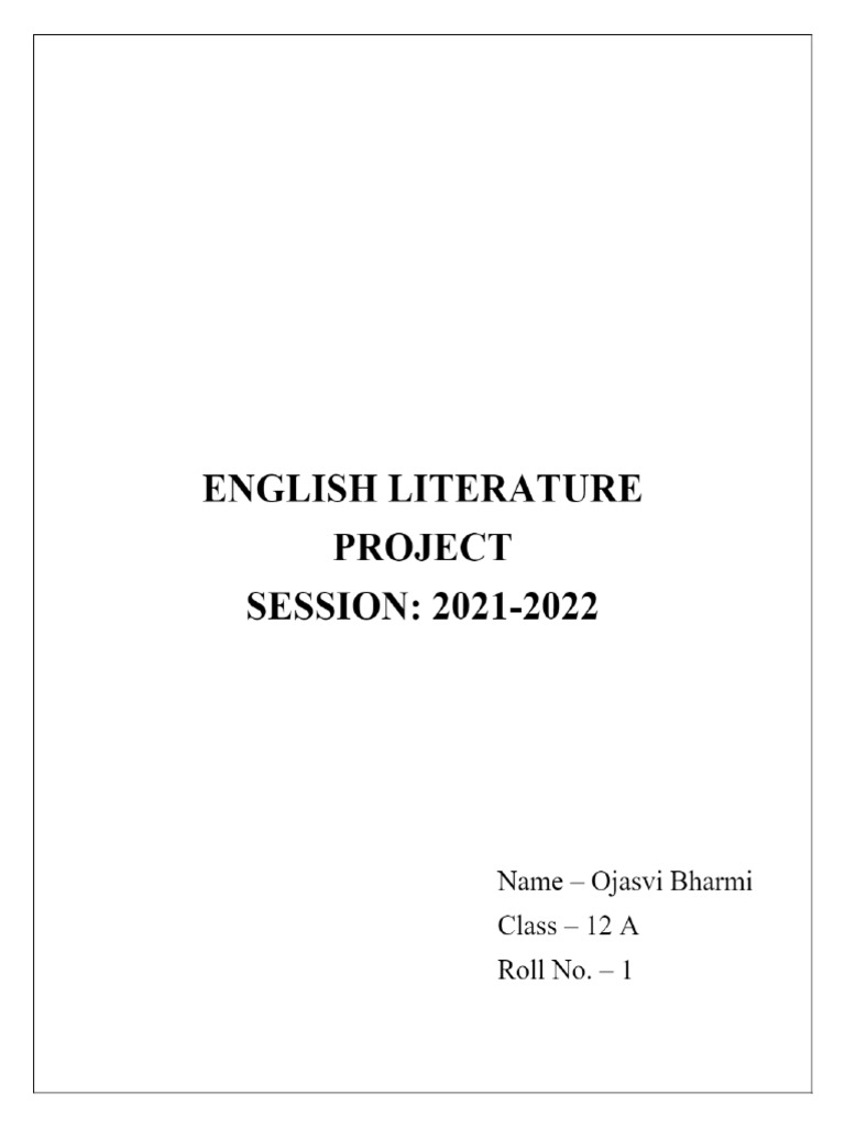 ENG II Project (1) FOR CLASS 12 ISC - ILIDE - INFO Platform PDF Viewer | PDF
